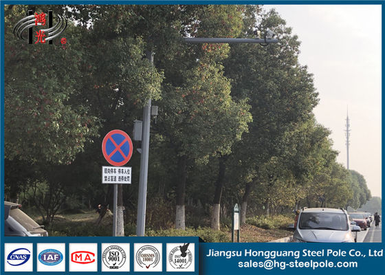 Camera Monitor Telescopic Pole Galvanized Steel Pole For Commercial Areas