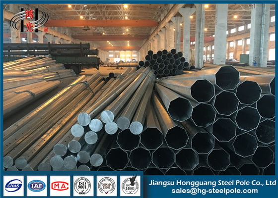 Q235 Tubular Steel Pole Hot Dip Galvanized Street Light Pole