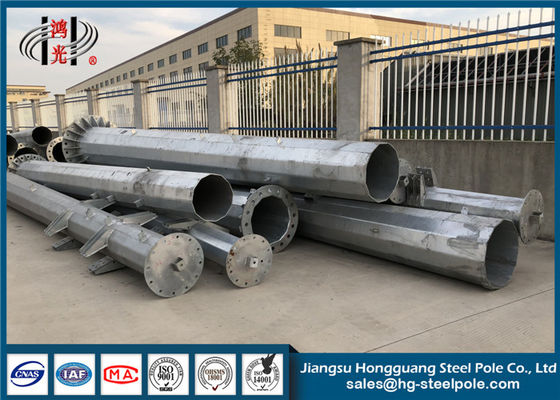 Power Transmission Line Electric Steel Tubular Pole Galvanized Steel Pole