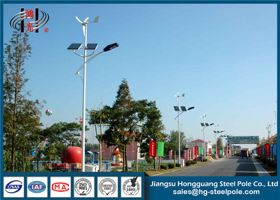 Hot Dip Galvanized Outdoor Street Light Poles Single Or Double Arm Iso ...