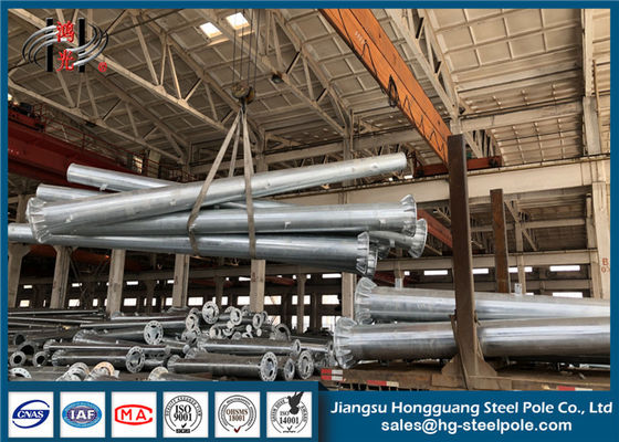 Q235 Q355 Q345 Hot Dip Galvanized Electrical Power Poles Round / Tubular
