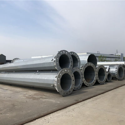 6m Steel Electric Pillar Pole Hot Dip With 20% Elongation