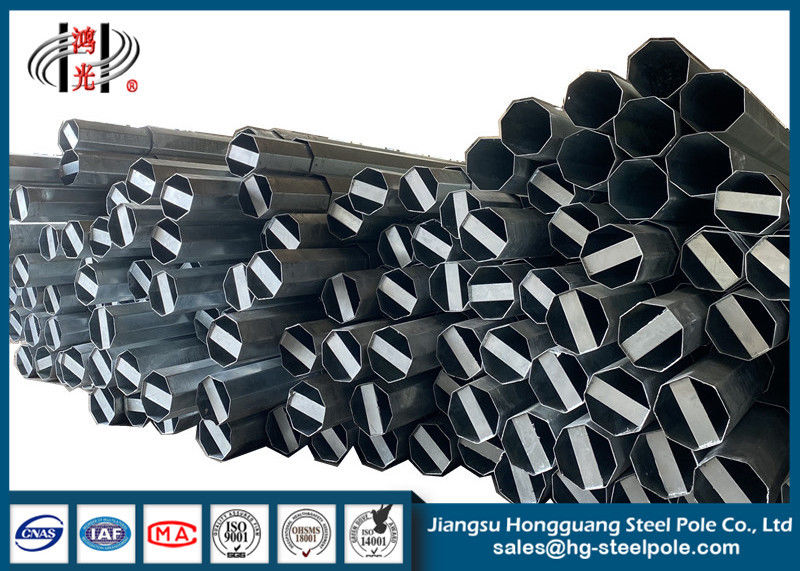 60ft Steel Tubular Electric Pole Commercial Area Galvanized Octagonal 30mm
