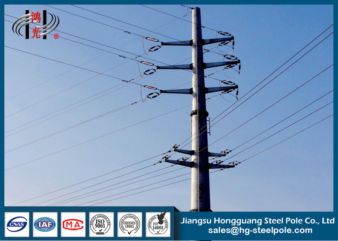 Outdoor Low Voltage Hot Roll Steel Transmission Poles Power ...