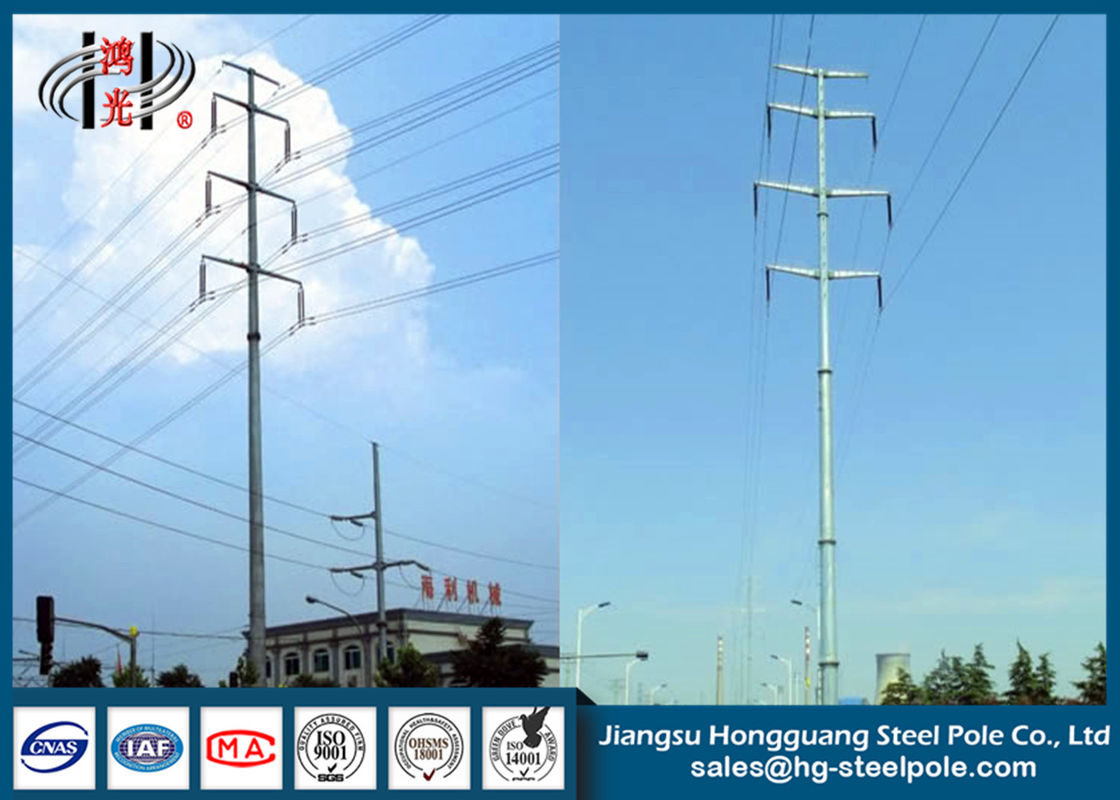 H50m Q345 Hot Dip Galvanized Power High Voltage Pole with Cross Arms