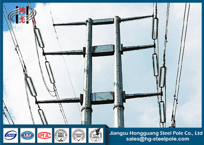 Q345 Overlap Type Conical Tapered Pole With Climbing Ladder Waterproof