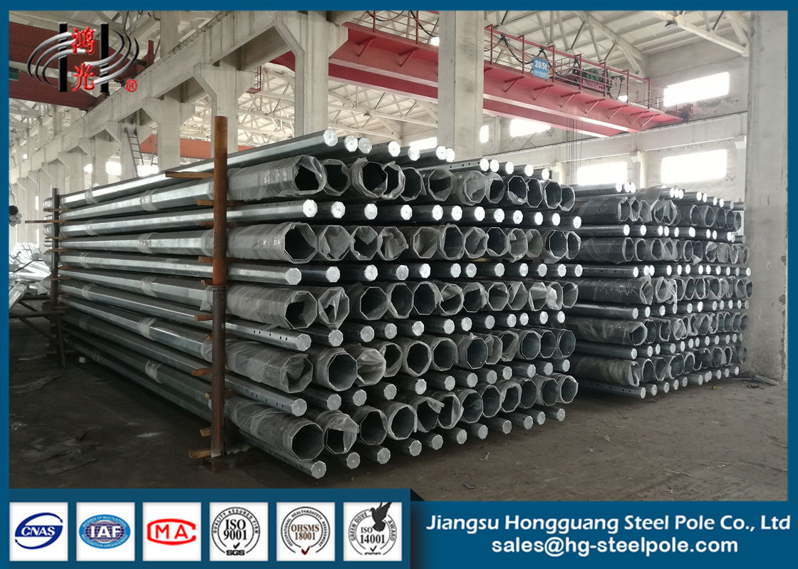 350 Dan Octagonal Galvanized Steel Pole For Transmission Line Overhead ...