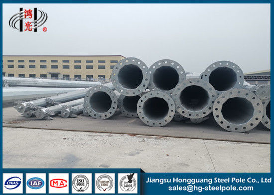 15M Hot Dip Galvanized Steel Transmission Pole Q345 Two Segments ...