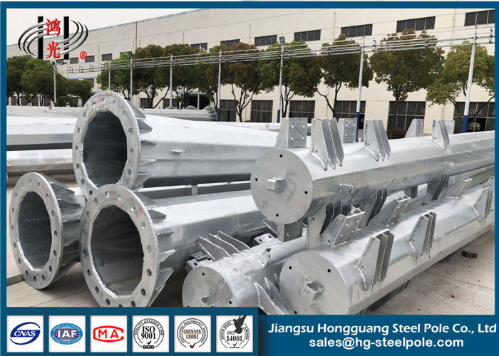 220KV Q355 40-60FT Octagonal Metal Power Pole With Hot - Dip Galvanized