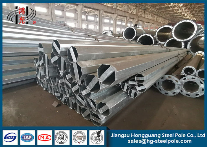 ISO 132kv 25FT Zinc Coating High Voltage Metal Electric Pole