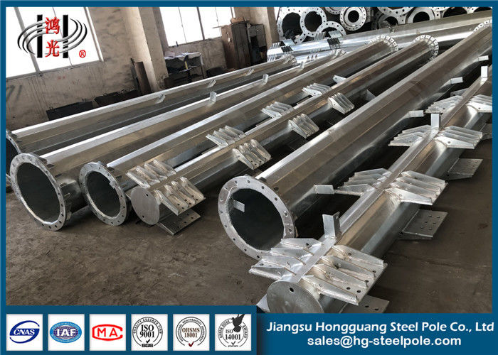 Hot Roll Steel Q235 Galvanized Steel Pole For Transmission Line Steel ...
