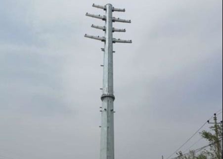 Q235 Hot Roll Steel High Voltage Electric Power Communication Pole Hot ...