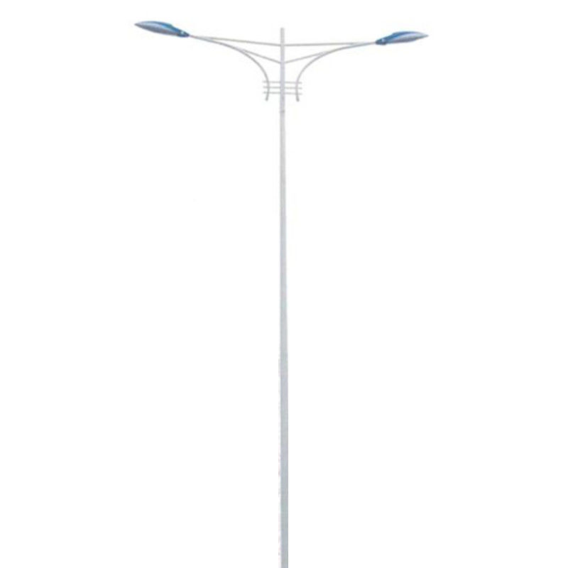 4m Octagonal Double Arm Street Lamp Pole Hot Dip Galvanized