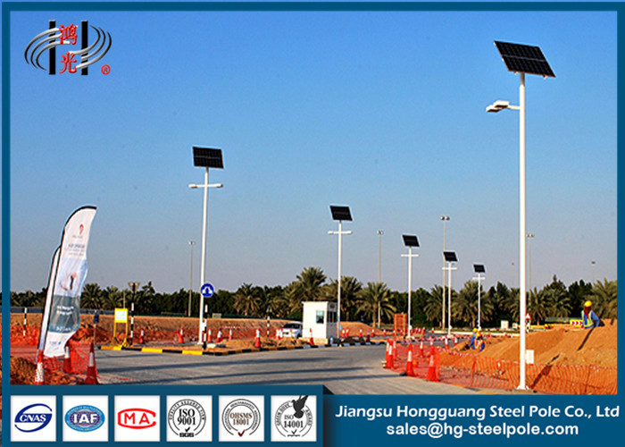 6m Multi Functional Q235 Conical Solar Powered Light Pole with Solar Panel