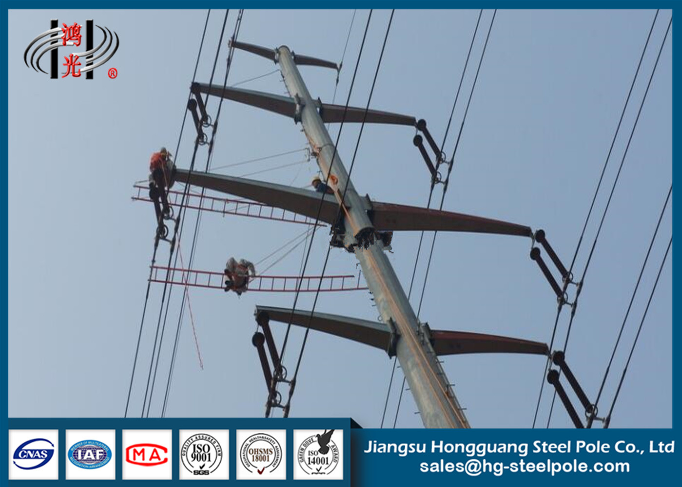 10-220KV Steel Transmission Poles For Electrical Distribution Over ...