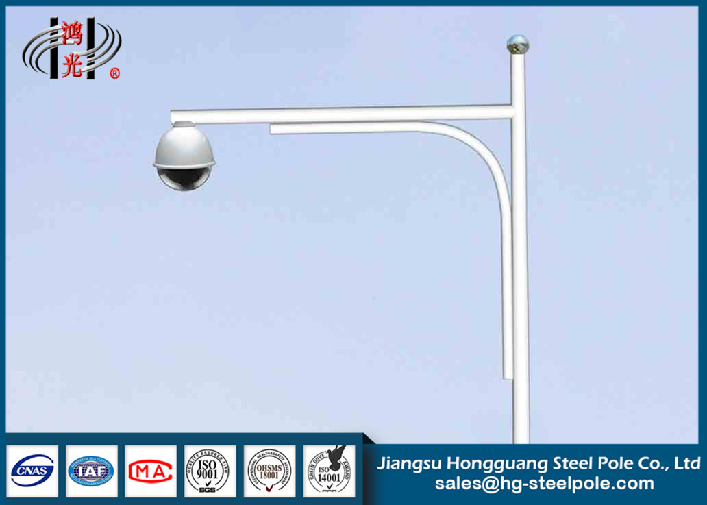 Powder Coated Galvanized CCTV Camera Posts for Security / Traffic ...