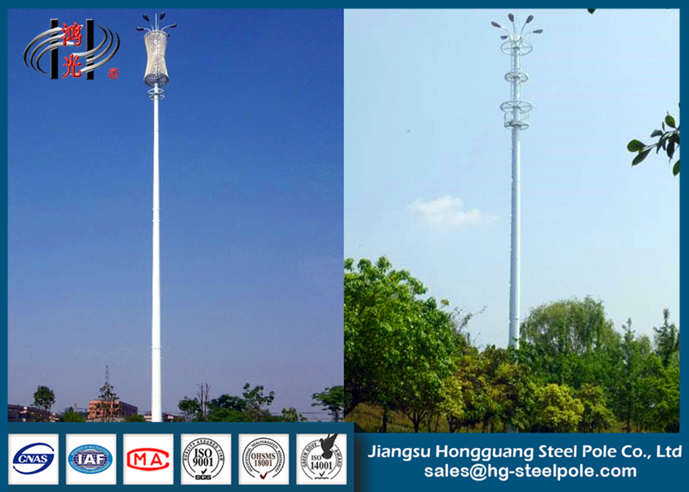 Polygonal Self-Supporting Steel Tubular Pole Galvanized Tubular Steel Pole
