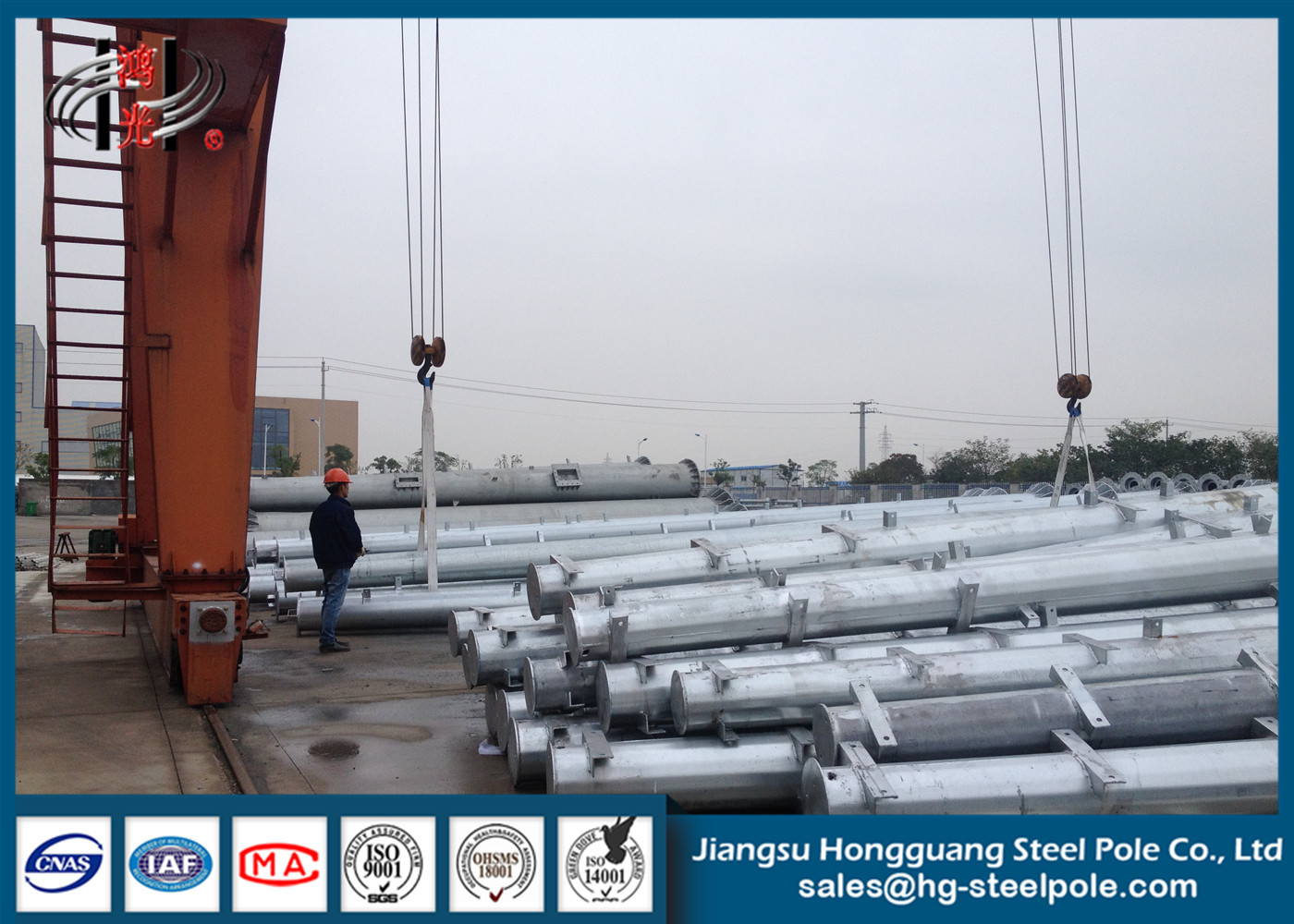 138KV Q345 Steel Electrical Power Poles for Power Transmission Line