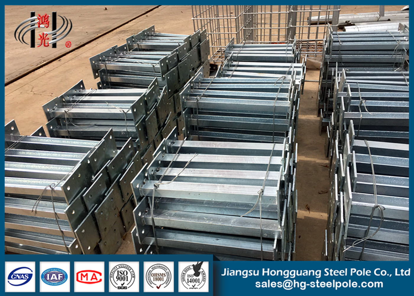 Steel Tapered Octagonal Electrical Power Pole with Crossarms for Power ...