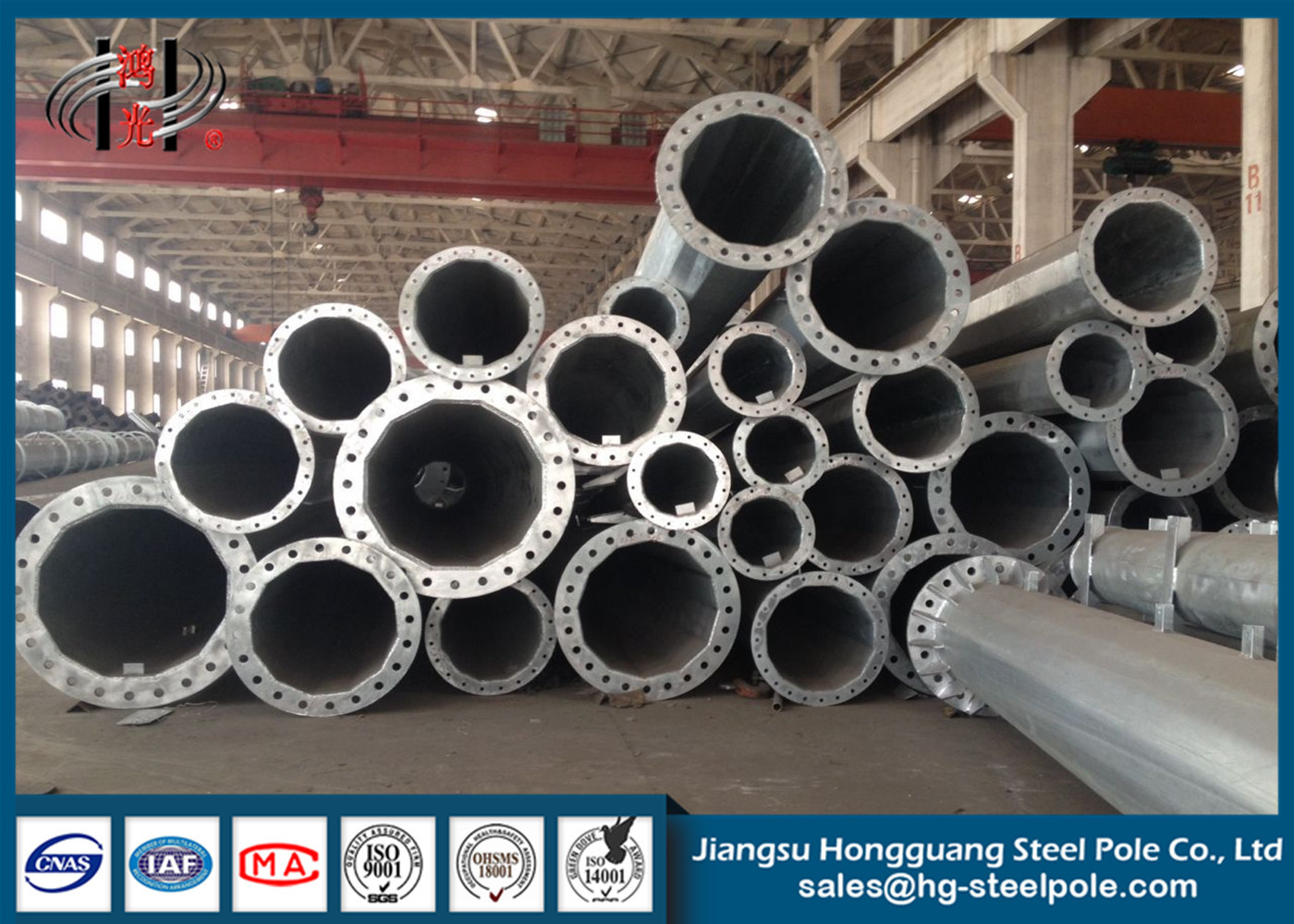 Climbing Rung Octagonal Steel Utility Poles for Electrical Transmission ...