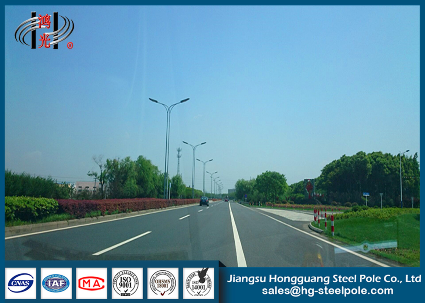 15m Lamp Steel Light Poles with High Pressure Sodium for Car Parking Lot
