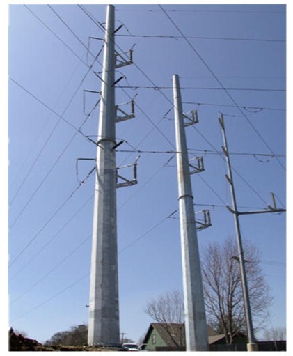 25-55FT Hot dip Galvanized power distribution pole