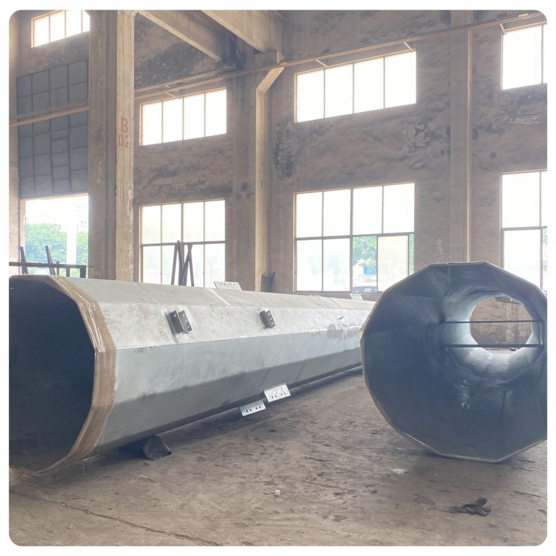 Hot Dip Galvanized Steel Power Poles For Transmission Line With Bitumen