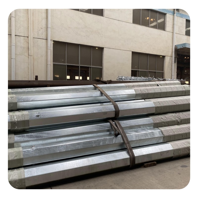 40 - 60FT Octagonal Steel Pole Electrical Power Pole For Transmission ...