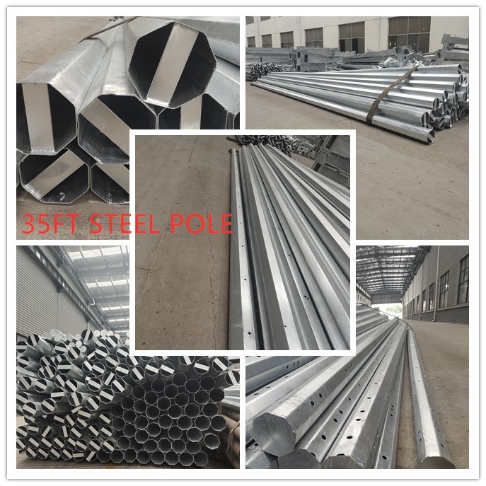 13.8KV Height 35FT Hot Dip Galvanized Steel Tubular Pole