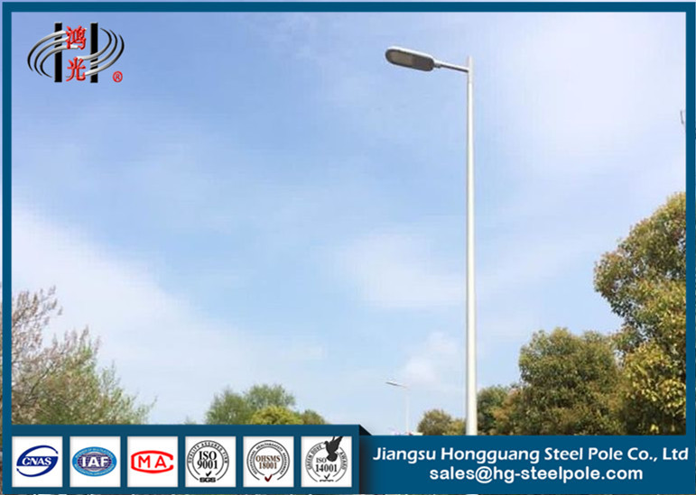 6-10m Single / Double Arms Street Light Poles Bracket High Poles With ...