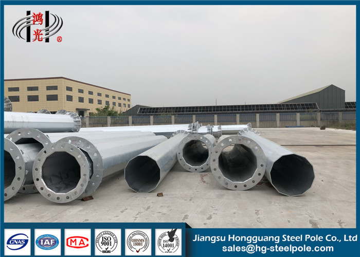 Anti - Rust Steel Tubular Pole With Climbing Ladder , Steel ...