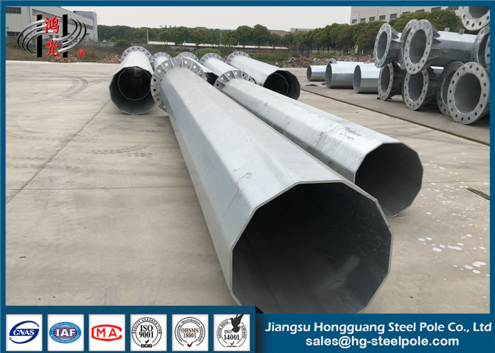 69kv Hot Dip Galvanized Steel Tubular Pole 50FT 55FT 60FT Octagonal ...