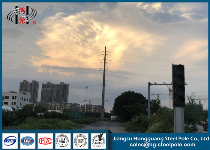 Hot Dip Galvanized Electrical Steel Pole For Power Distribution Equipment