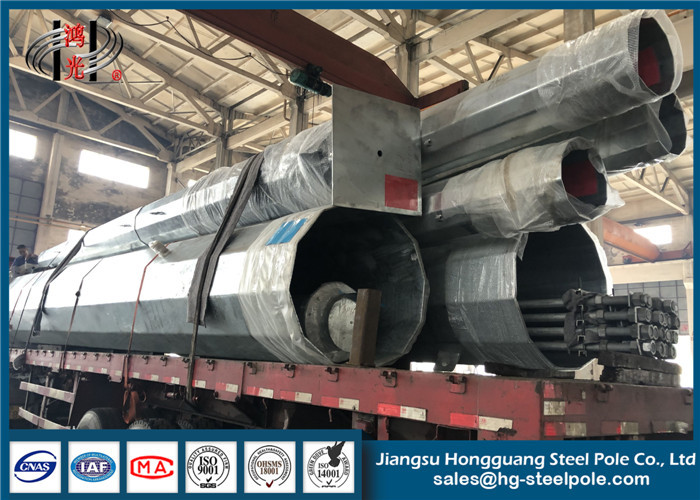 Galvanised Steel Q235 220KV Electrical Service Pole