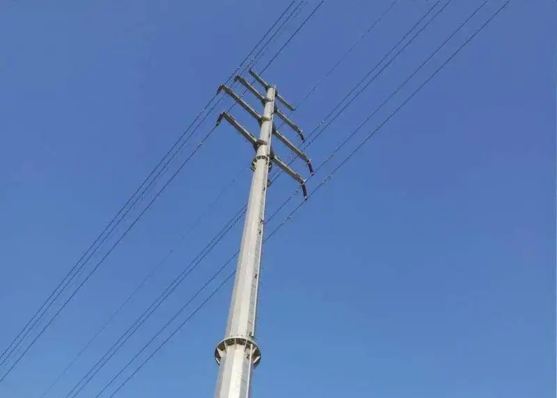 66KV Electric Masts Galvanized Power Transmission Line Steel Pole