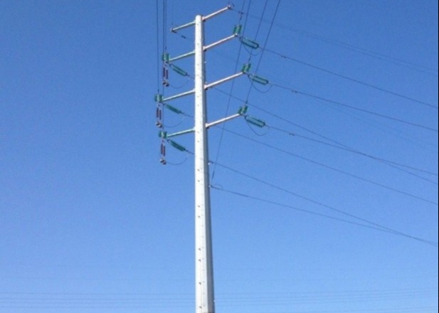 90FT Electrical Power Pole 12 Sides Shape Galvanised Low Voltage Steel ...