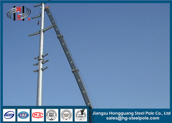 110KV Polygonal Pole , Galvanized Steel Pole For Electrical Power ...