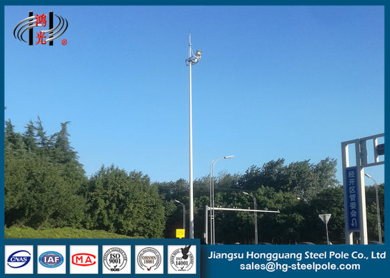 15m Height Q345 Floodlighting Steel Utility Poles With Platform For Stadium
