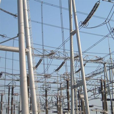 500KV Anti Rust Galvanized Steel Structures , Hot Dip Galvanized Power ...