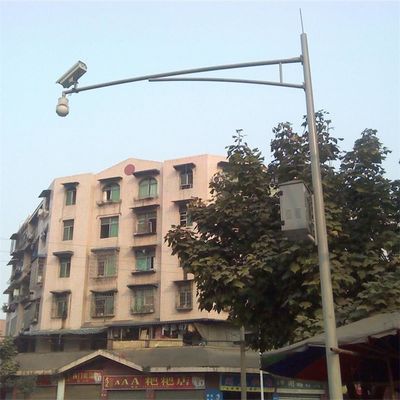 Powder Coated Galvanized CCTV Camera Posts for Security / Traffic ...