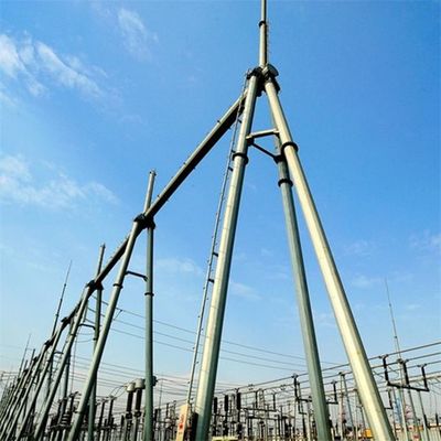 500KV Galvanized Substation Switchyard Structures Tubular , Tapered