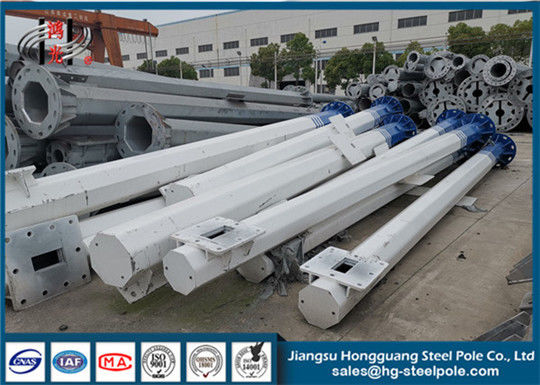 Q345 Steel Electric Pole For Power Transmission Line Project Hot Dip ...