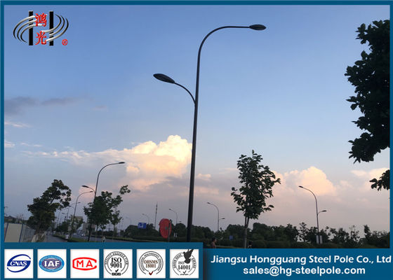 ISO RAL Powder Coated Street Light Poles , Polygonal Outside Light Pole