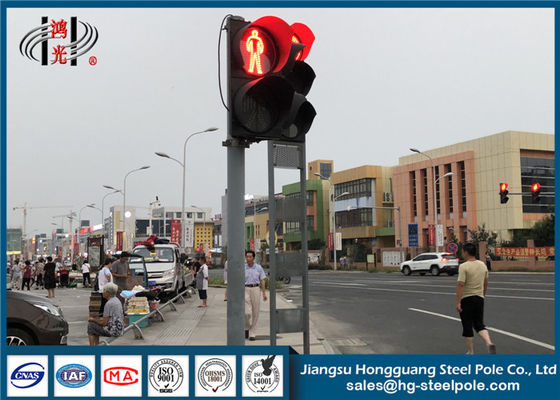Led Lights Traffic Light Pole Traffic Signal Pole With Flange Connection