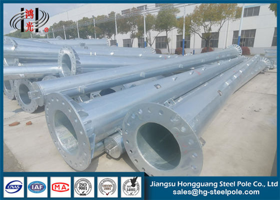 Bitumen Painted Polygonal Galvanized Street Light Pole / Steel ...