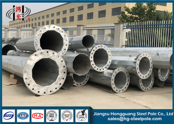 35KV Climbing Rung Steel Electric Pole For Power Transmission Line