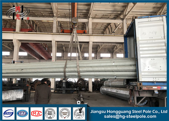 220KV Q460 Round Galvanised Steel Posts Bitumen Painted