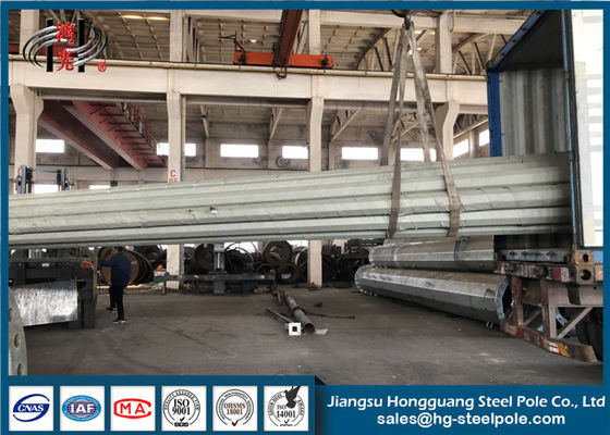 Flange Connected Single Circuit Steel Power Pole Power Distribution Poles