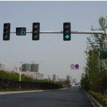 30FT Traffic Light Pole Mast Arm For Crossing Road Traffic Signal Pole ...
