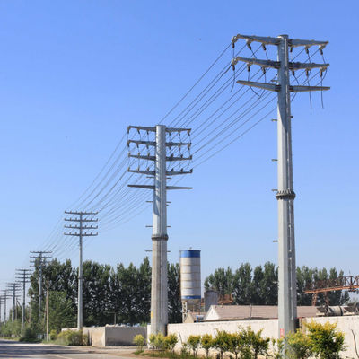 Hot Dip Galvanized Steel Power Poles For Transmission Line With Bitumen
